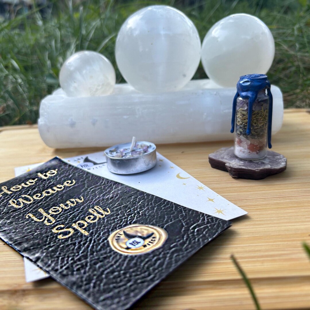 Custom Intention Spell Jar Gift Set: Herbs, Crystals, Candle & Spell ...