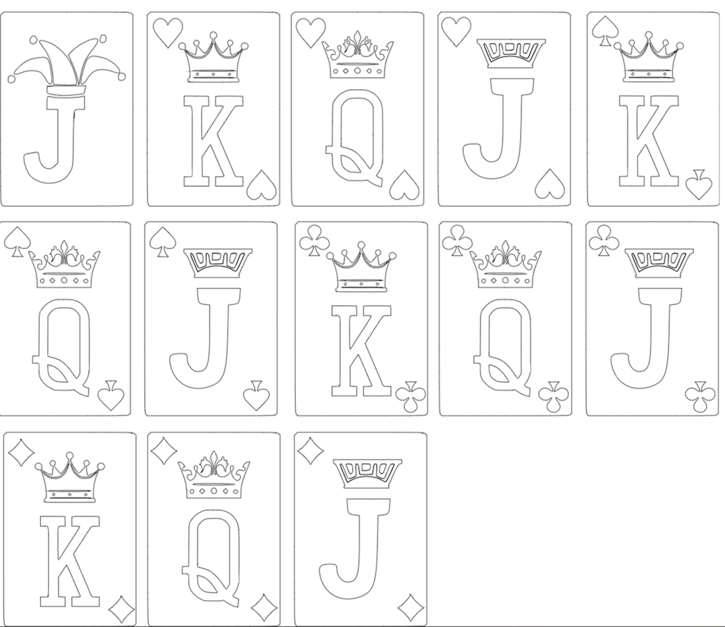 French-suited Playing Card Deck SVG Bundle | Digital Download for ...