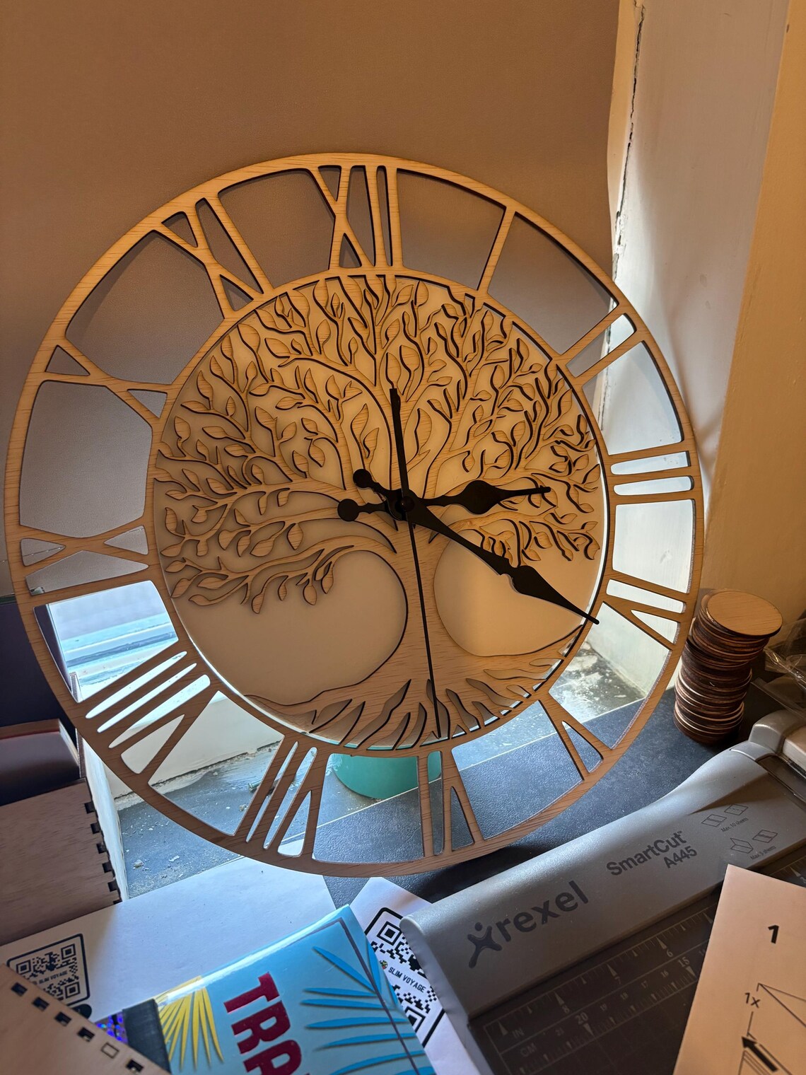 Tree of Life Wall Clock Laser Cut Design – Digital Download (svg, Dxf ...