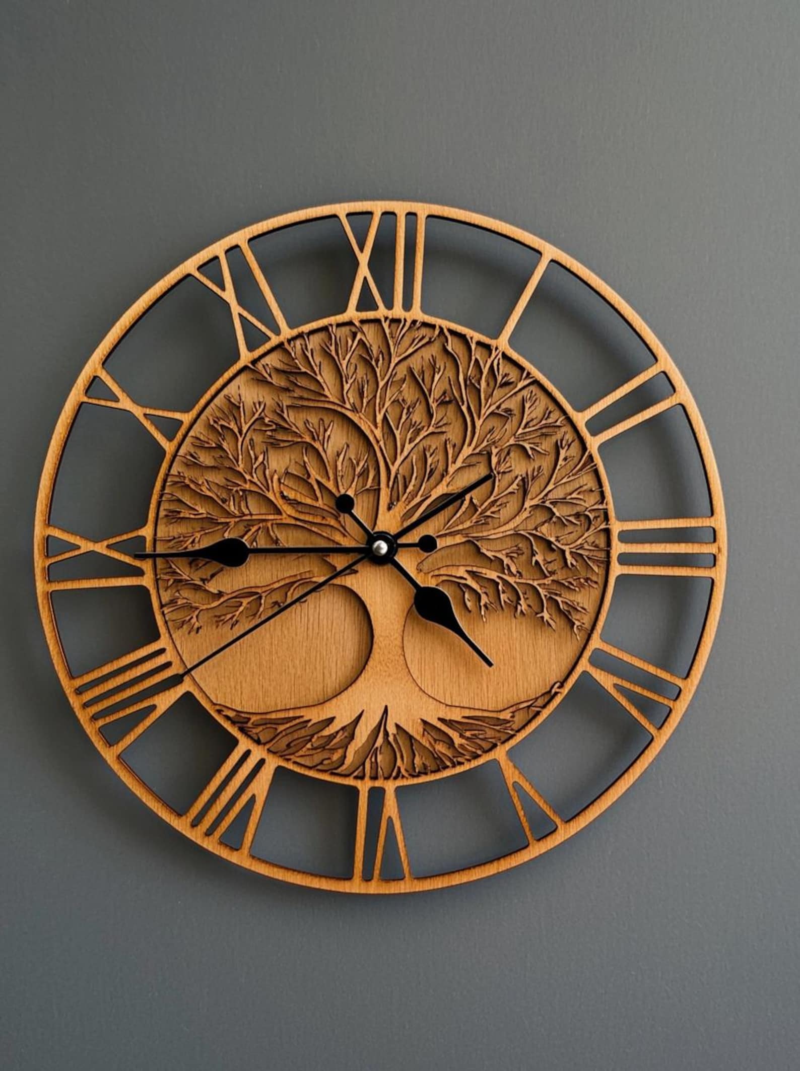 Tree of Life Wall Clock Laser Cut Design – Digital Download (svg, Dxf ...