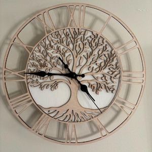 Tree of Life Wall Clock Laser Cut Design – Digital Download (svg, Dxf ...