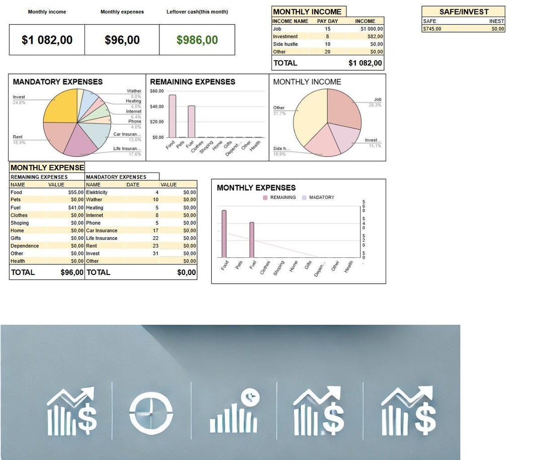 Simply Budget Tracker. Excel Table for Your Monthly, Annual and Total Budget - Etsy