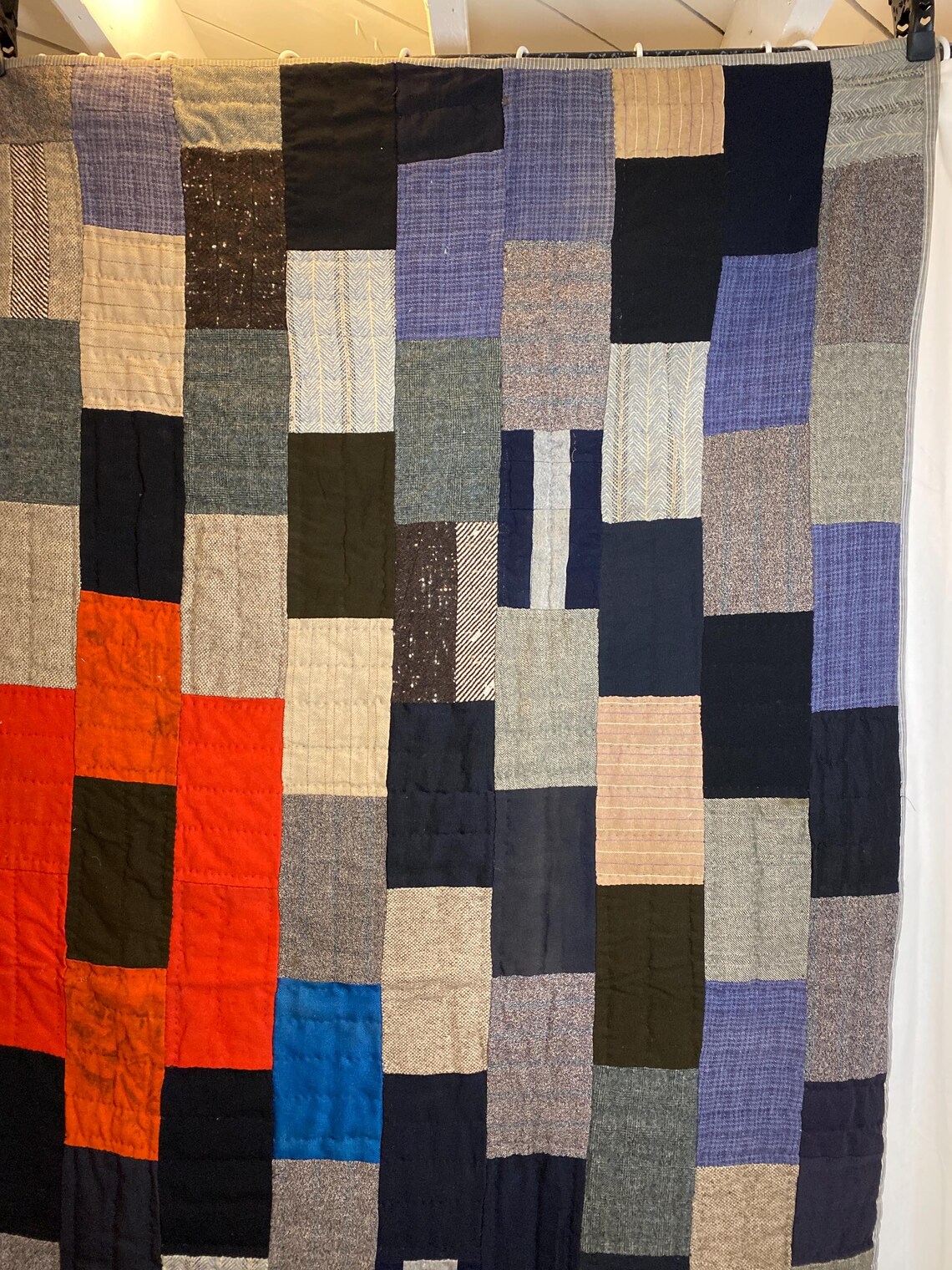 1930s Depression Era Vintage Quilt. Incredible Design - Red Bullseye in ...