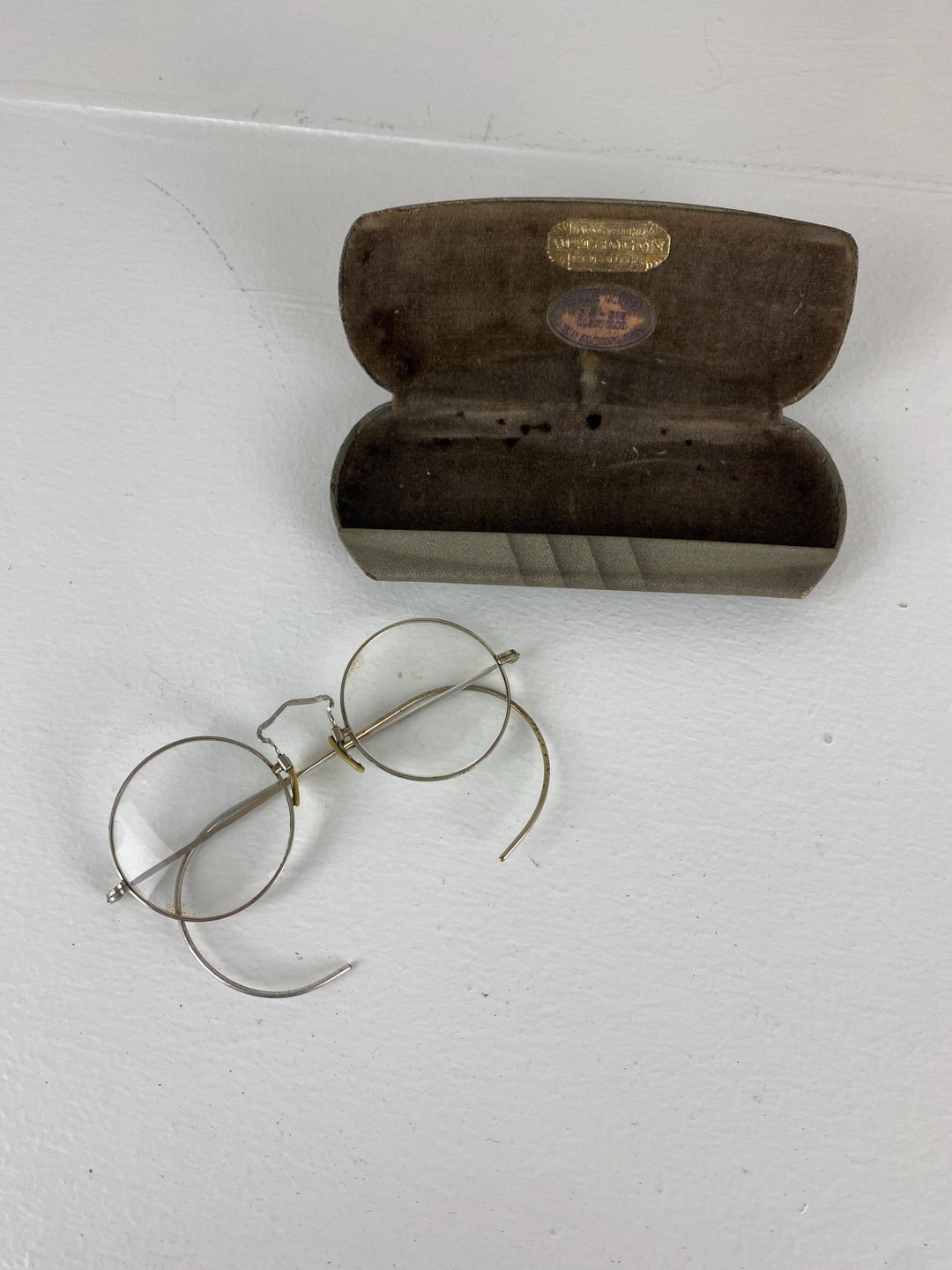 Antique 1920s Silver Wire Rimmed Spectacles With Filigree. Celluloid ...