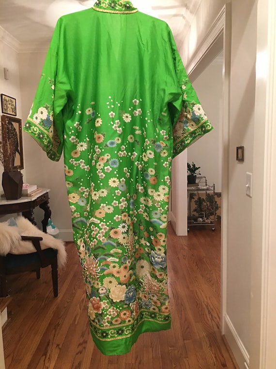 Fantastic Vintage Green Silk Japanese Robe. Vibrant Color W/ - Etsy