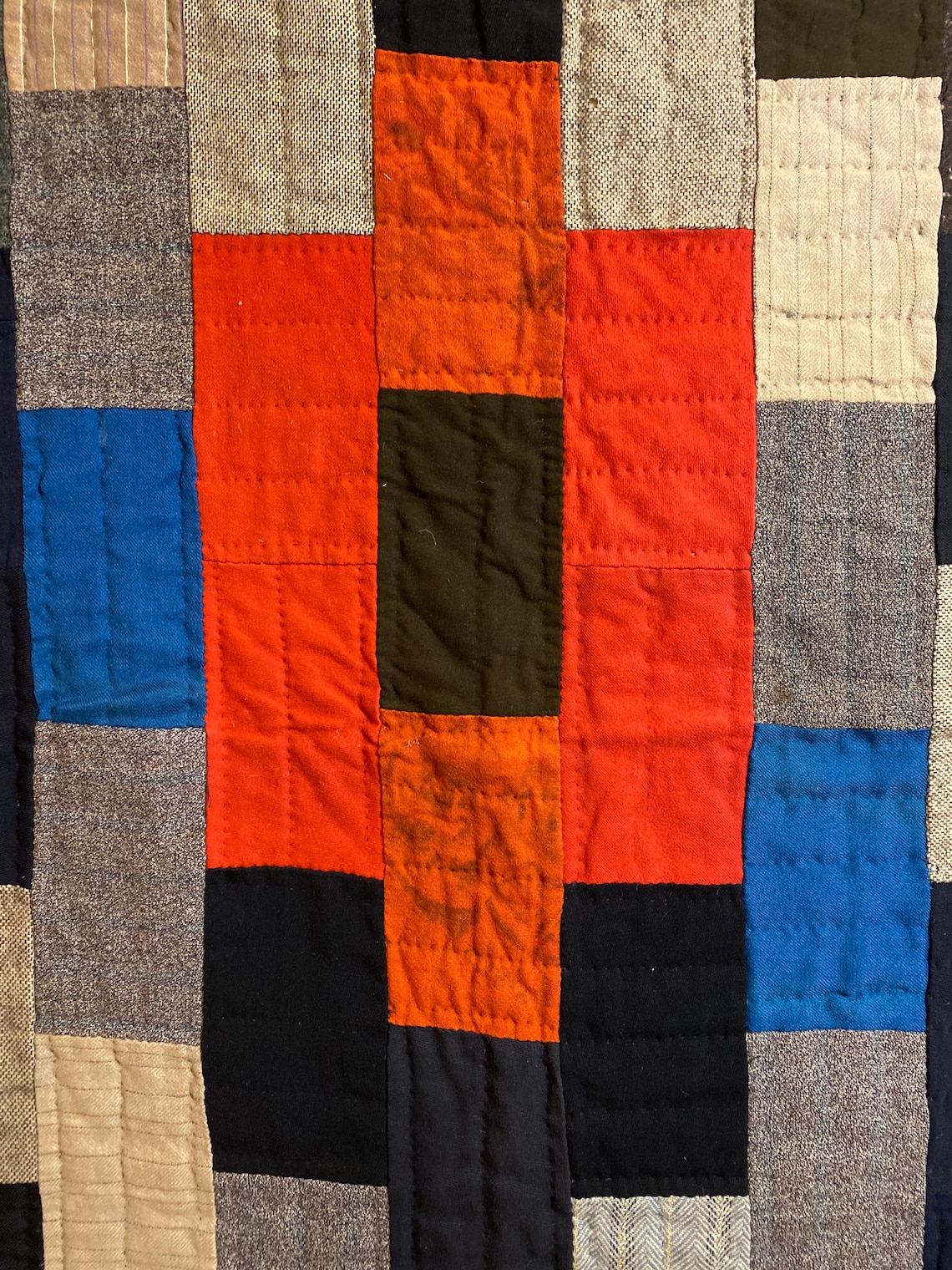 1930s Depression Era Vintage Quilt. Incredible Design - Red Bullseye in ...