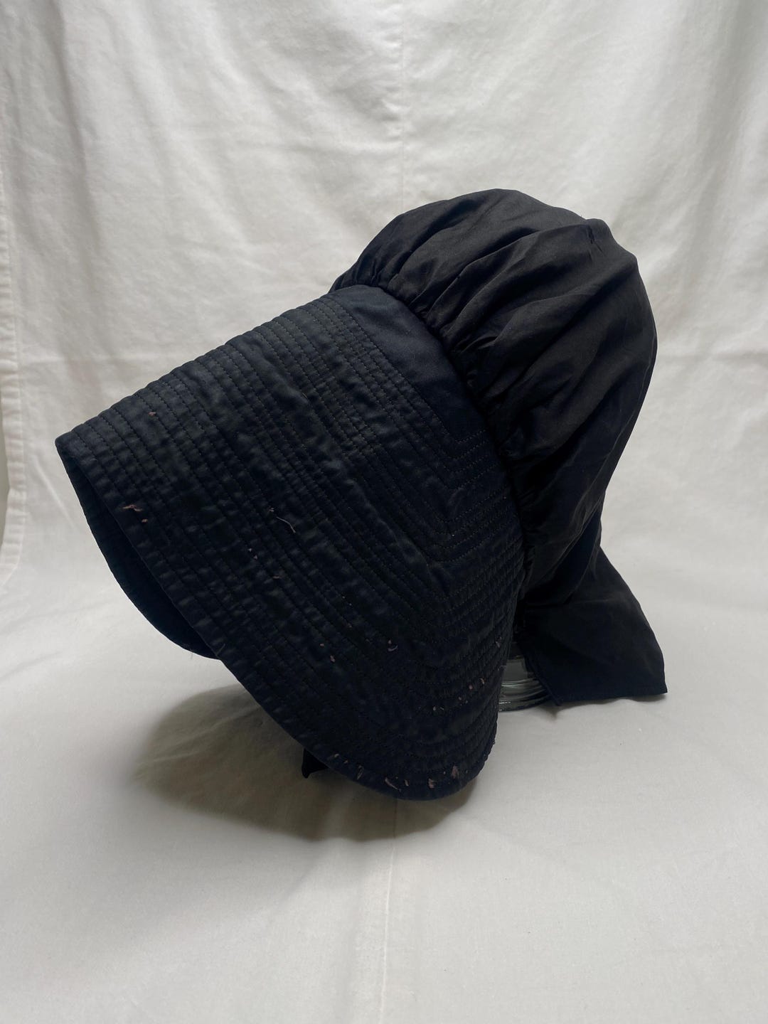 Early 1900s Mourning Bonnet. Wide Brim. Victorian Era. Ribbon to Tie at ...