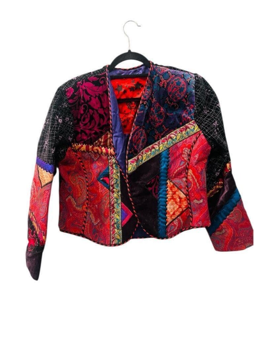 Marie Studer Designs Vintage 90s Colorful Patchwork Festival Jacket ...
