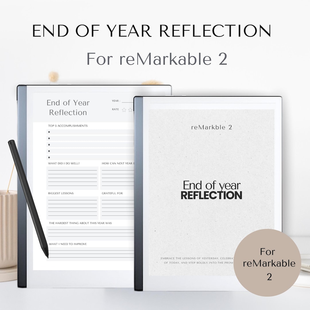 End of Year Reflection Journal | Remarkable 2 Templates | End of Year ...