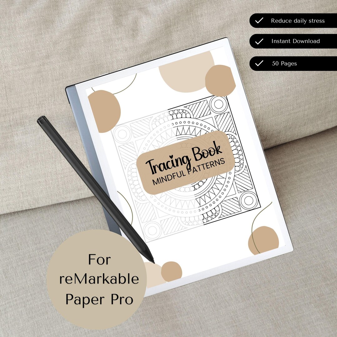 Tracing Book for Remarkable Paper Pro | Mindful Tracing Patterns ...