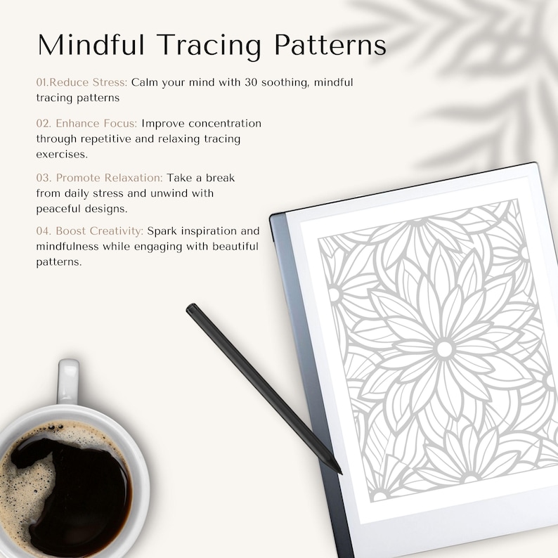 Tracing Book for Remarkable | Mindful Tracing Patterns | Remarkable 2 ...