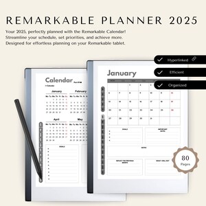 Remarkable 2025 Planner | Remarkable 2 Calender | Remarkable 2 ...
