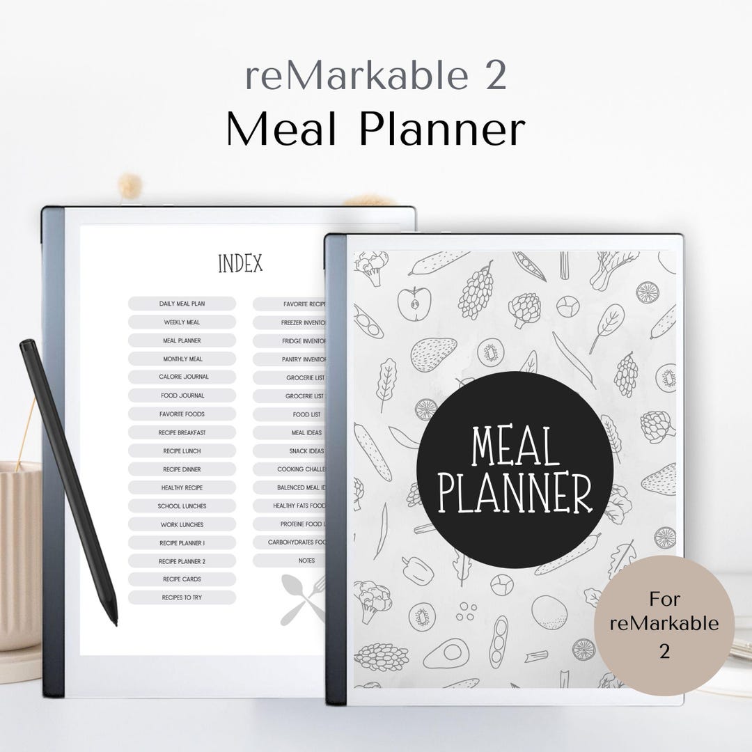Digital Meal Planner for Remarkable 2 | Weekly & Monthly Meal Plan ...