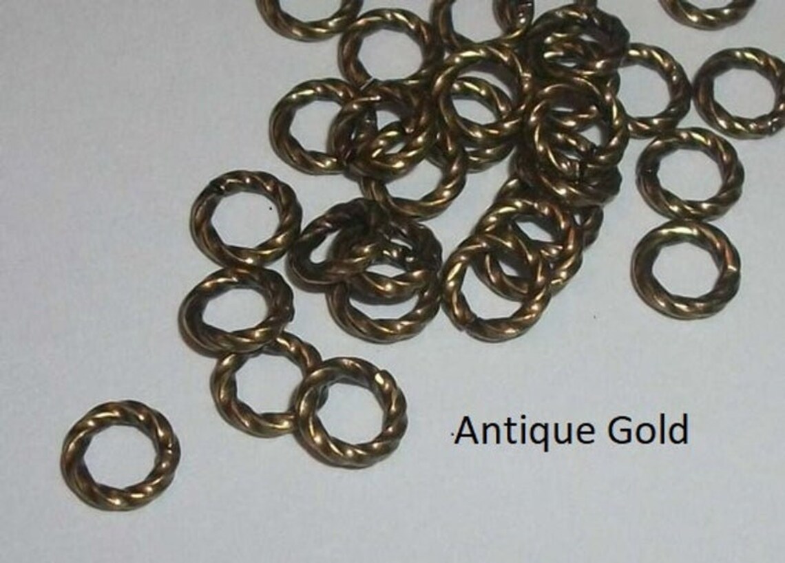 6mm Brass Jump Ring Findings 100 Pieces Twisted Rings 16 - Etsy