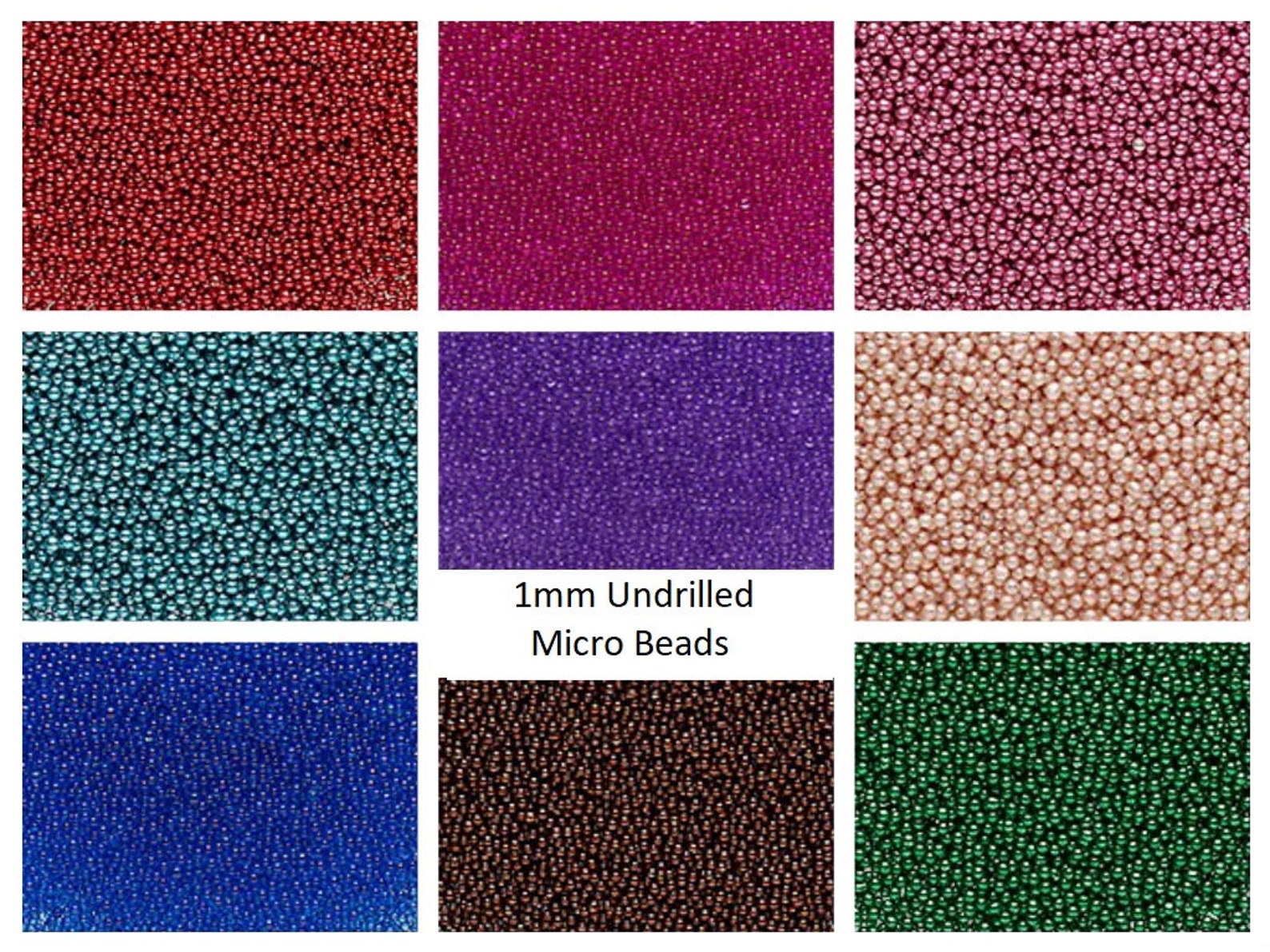 15 Grams Micro Beads Undrilled Glass Coated Round Beads 1mm Glass ...