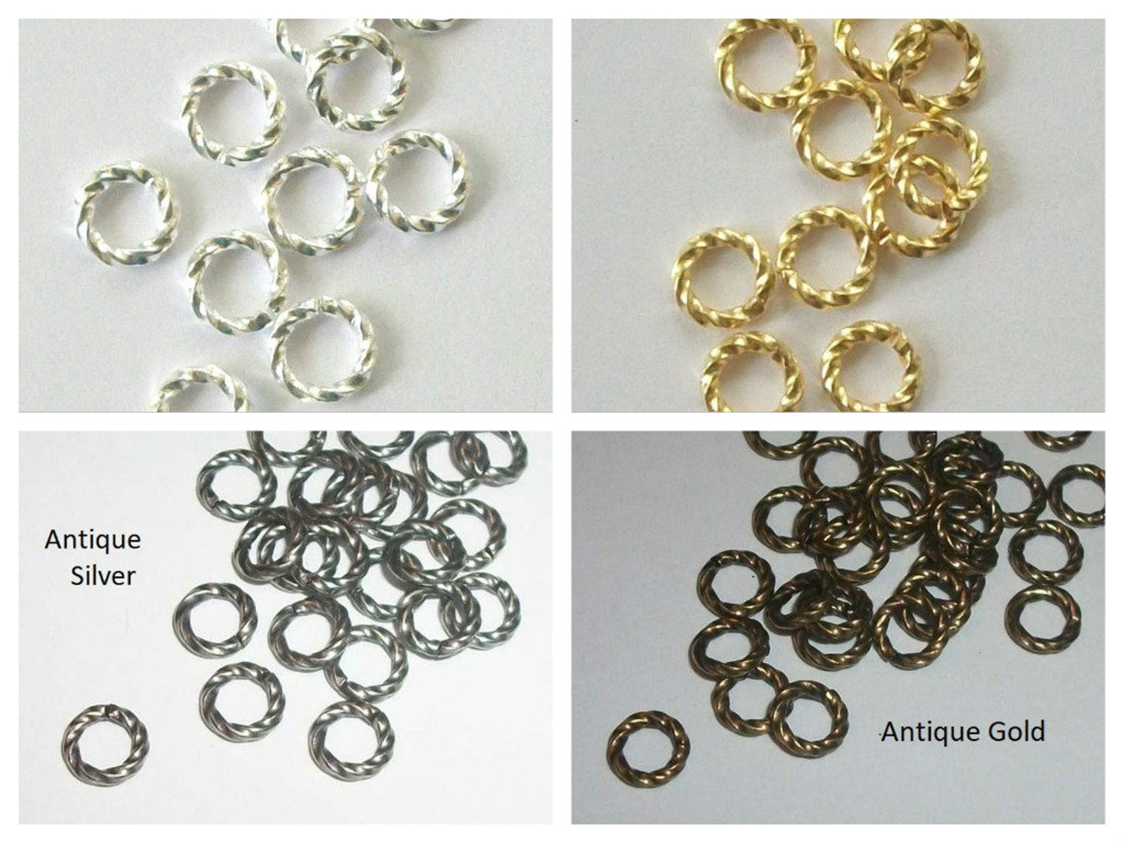 6mm Brass Jump Ring Findings 100 Pieces Twisted Rings 16 - Etsy
