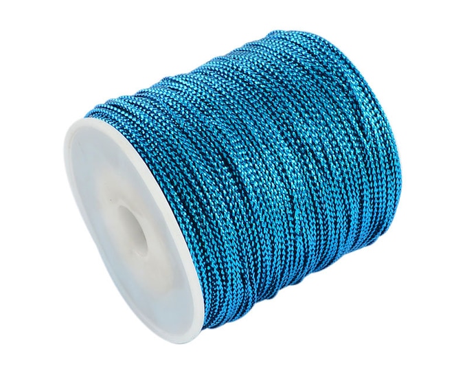 1mm Braided METALLIC Cord SILVER Shamballa Macrame Knotting Beading ...