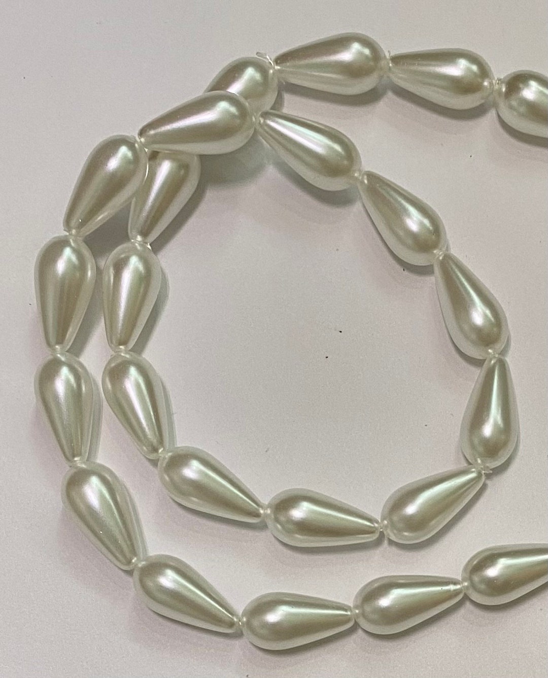 15x8mm Teardrop Celestial Crystal Pearl Beads White 1 Strand Approx 25 ...