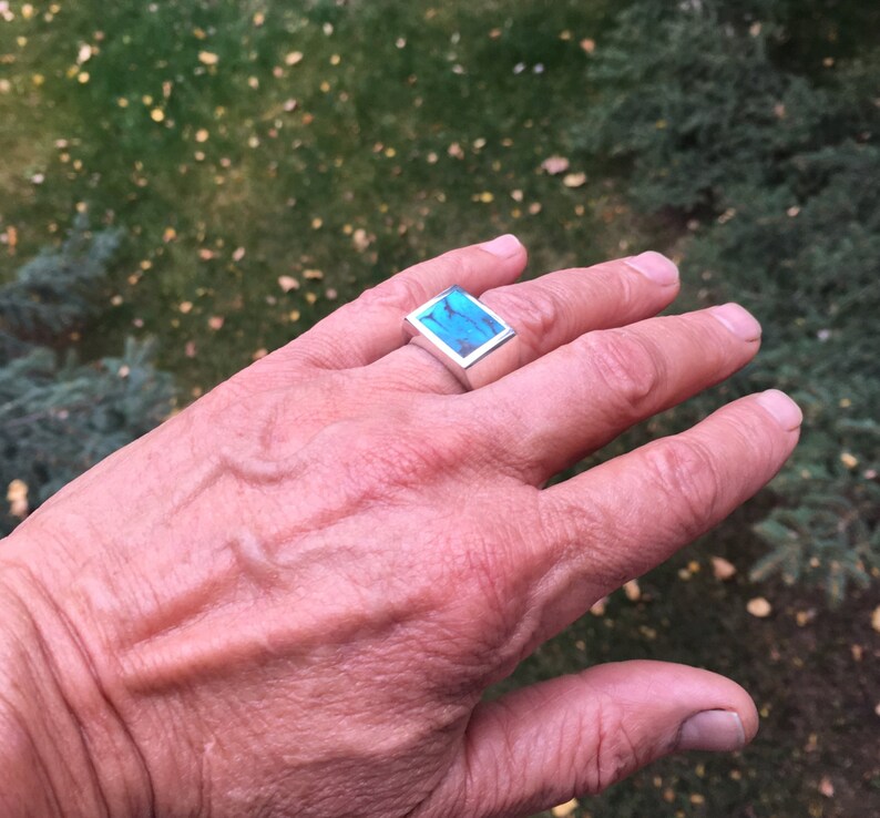 Men's Bold Contemporary Sterling Silver Ring With Kingman - Etsy