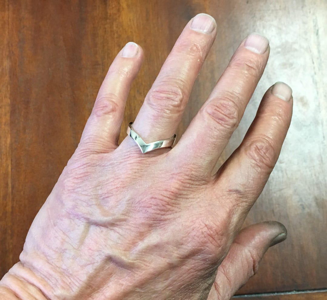 Men's Silver Wishbone or Magicians Ring - Etsy