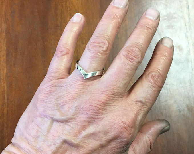 Men's Silver Wishbone or Magicians Ring - Etsy