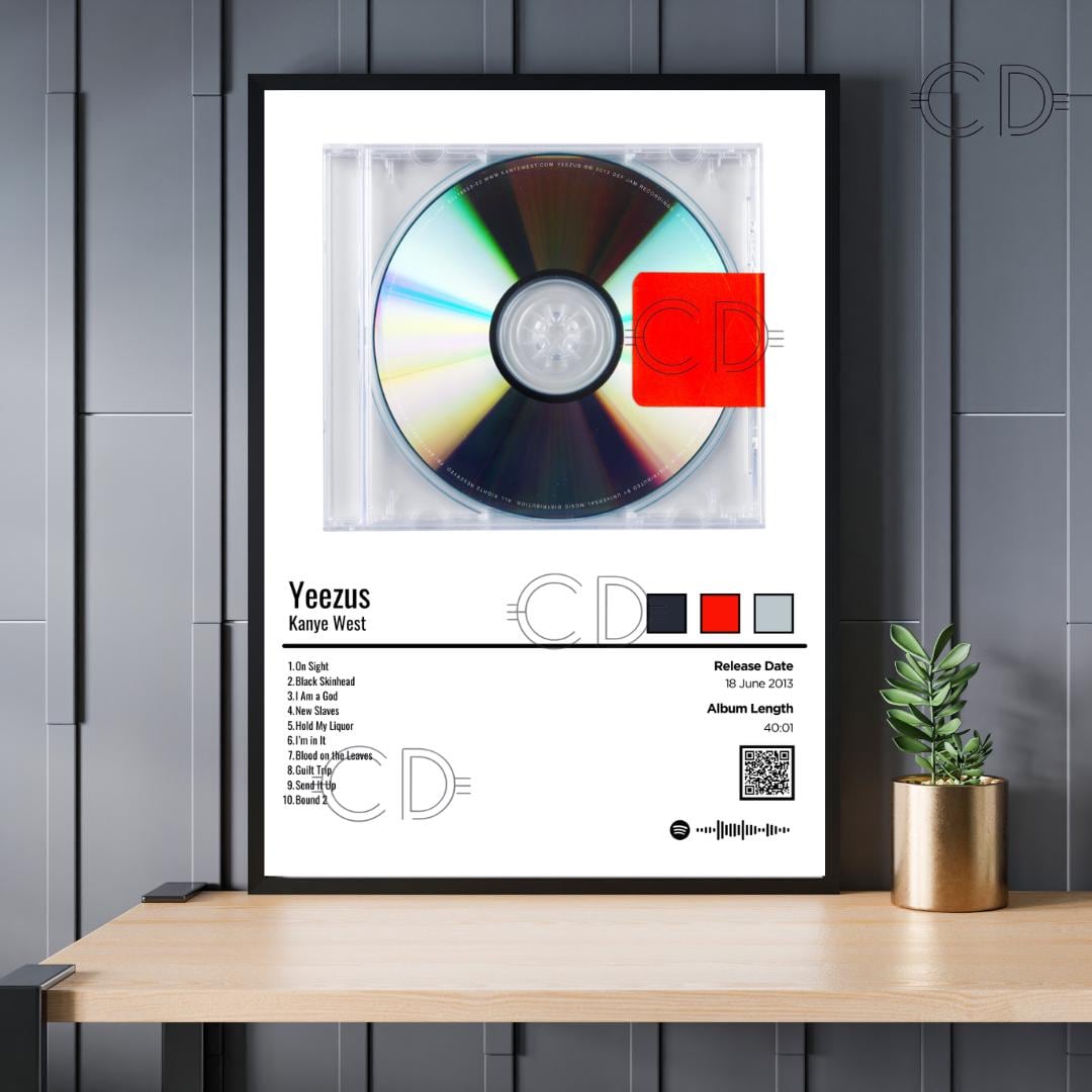 Yeezus by Kanye West | Album Poster | Album Poster White Digital Poster ...