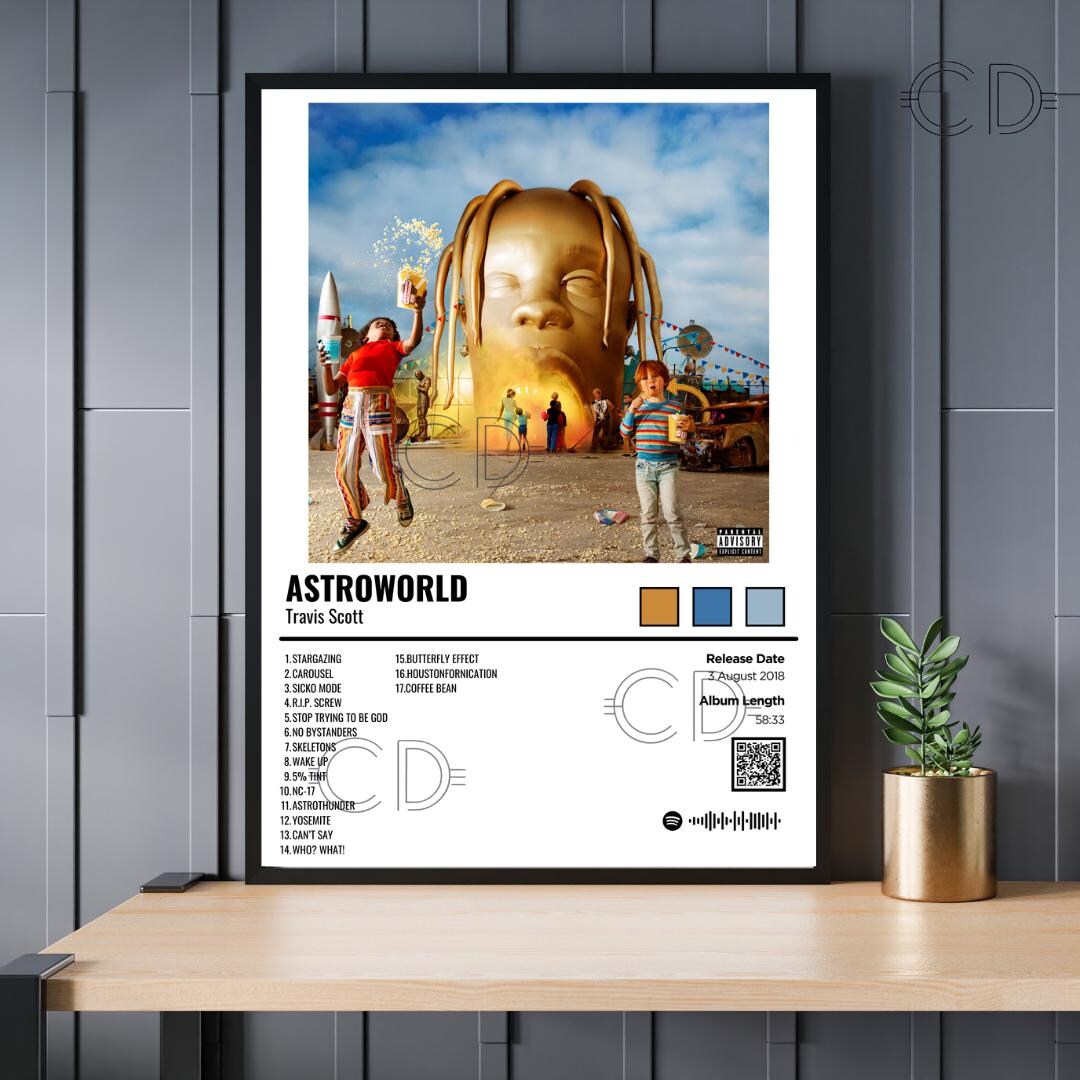 ASTROWORLD by Travis Scott | Album Poster | Album Poster White Digital ...