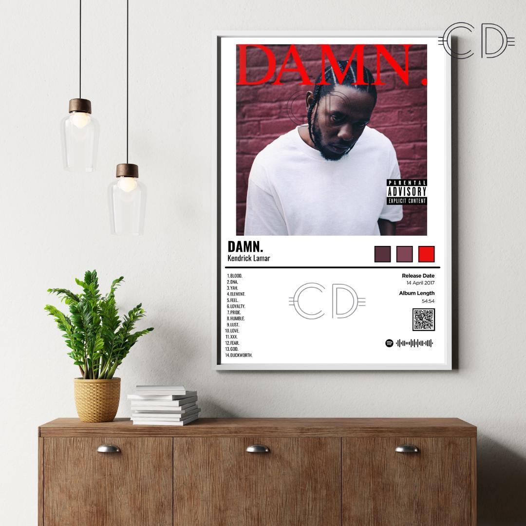DAMN. by Kendrick Lamar | Album Poster | Album Poster White Digital ...