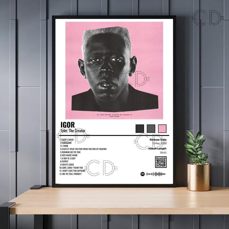 IGOR by Tyler, the Creator Album Poster Album Poster White Digital ...