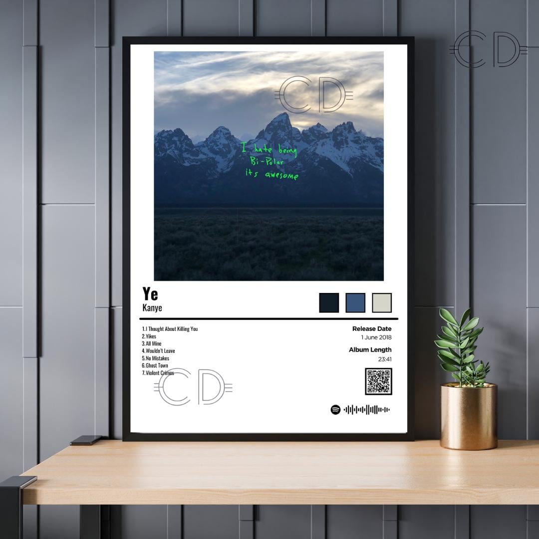 Ye by Kanye West | Album Poster | Album Poster White Digital Poster ...