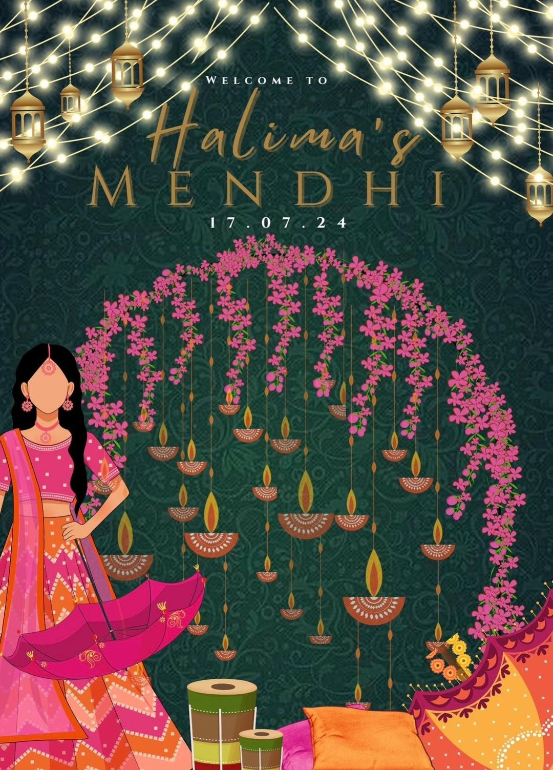 Custom Mendhi Sign Template! (digital Download) - Etsy