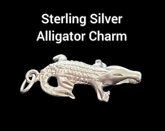 Sterling Silver Alligator Pendant - Etsy