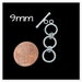 9mm or 12mm Round Toggle Clasp With 3 Ring Extender, Sterling Silver ...