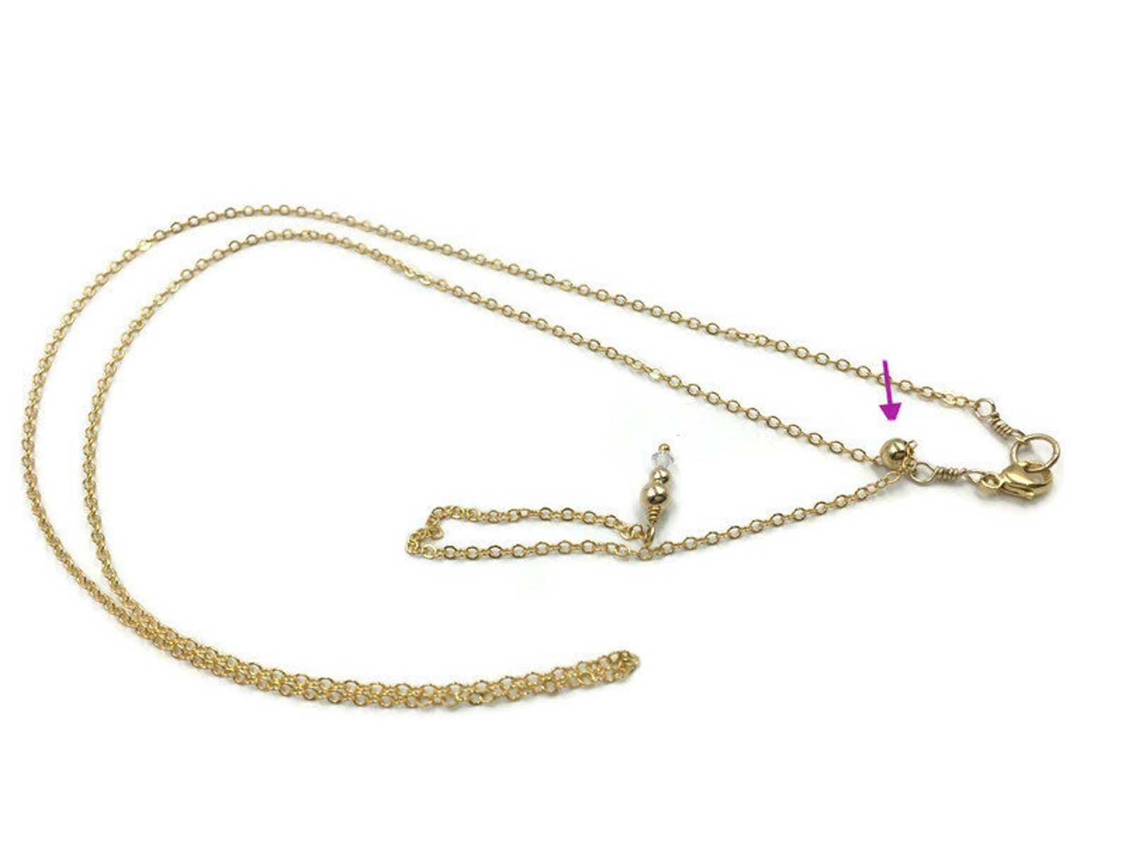 Adjustable Chain Necklace 24 Chain Slider Bead - Etsy