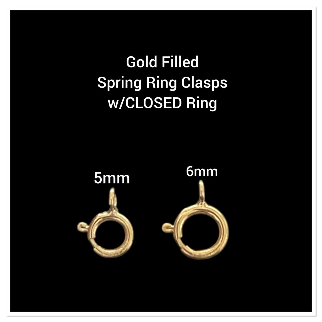 Gold Filled Spring Ring Clasp With CLOSED Ring: 5-6mm Round, 5 Pieces ...