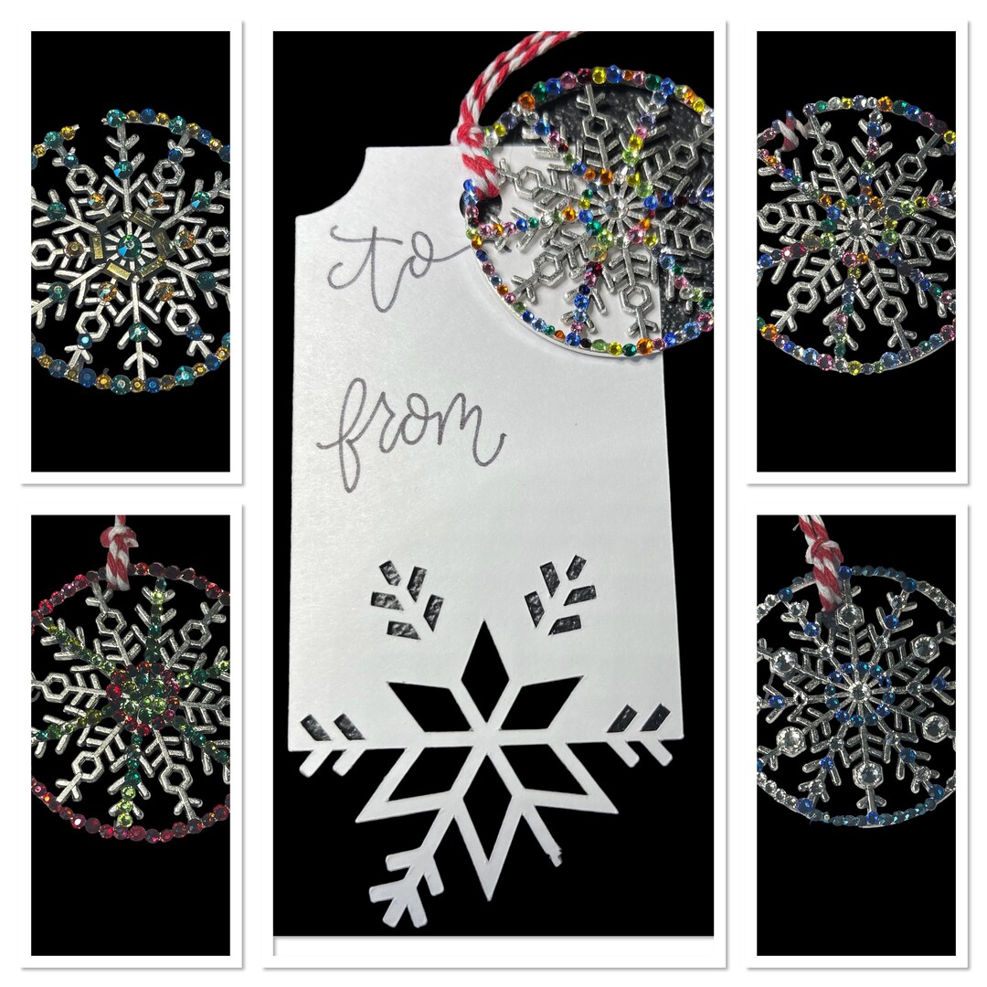 Snowflake Gift Tags, Gift Tag With Ornament, Snowflake Ornament Gift ...