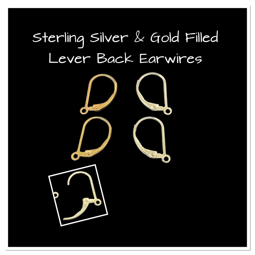 Sterling Silver Lever Back Ear Wires: Gold Filled Earring Findings - Etsy
