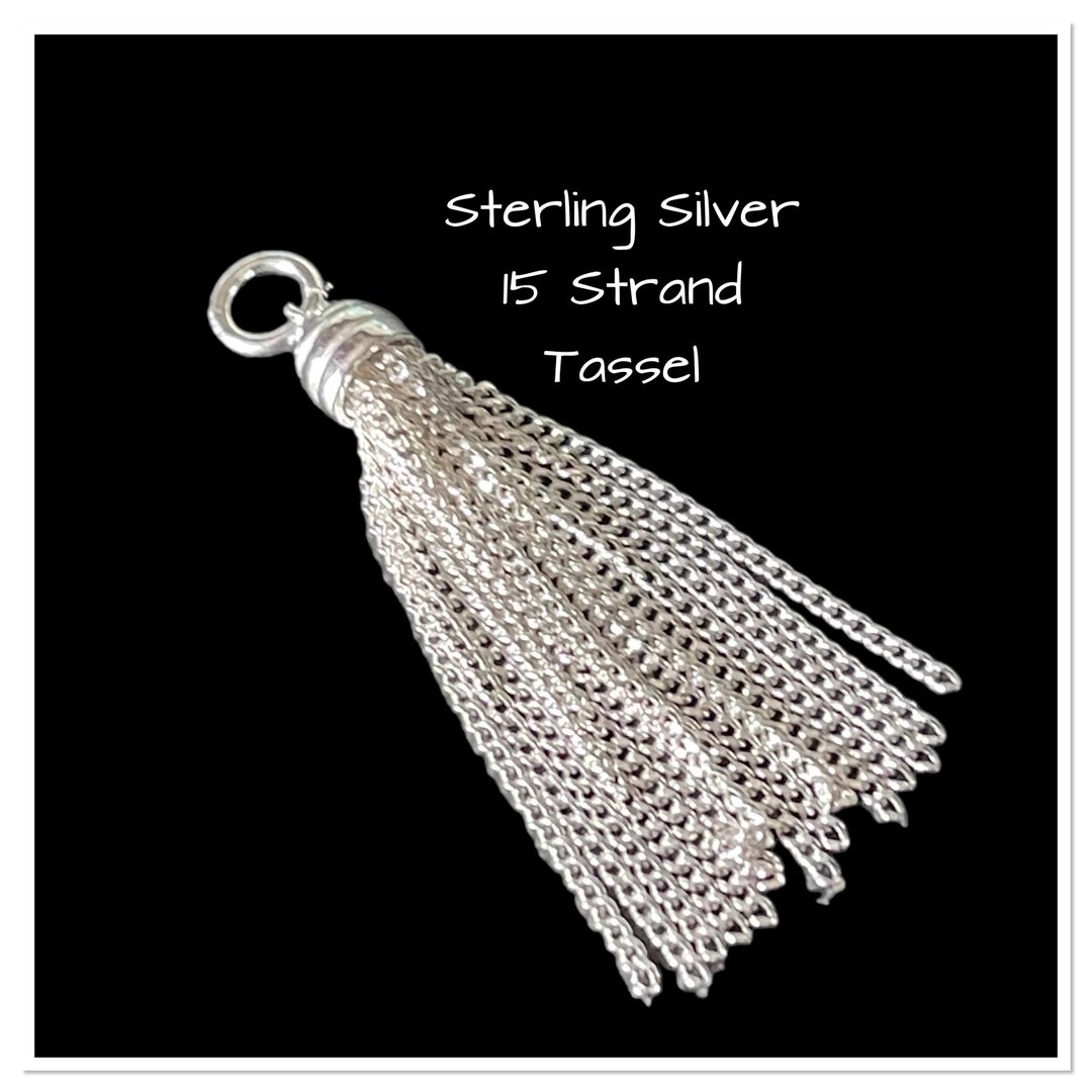 Chain Tassel, 15 Strand, Tassel Necklace, Sterling Silver, Silver ...