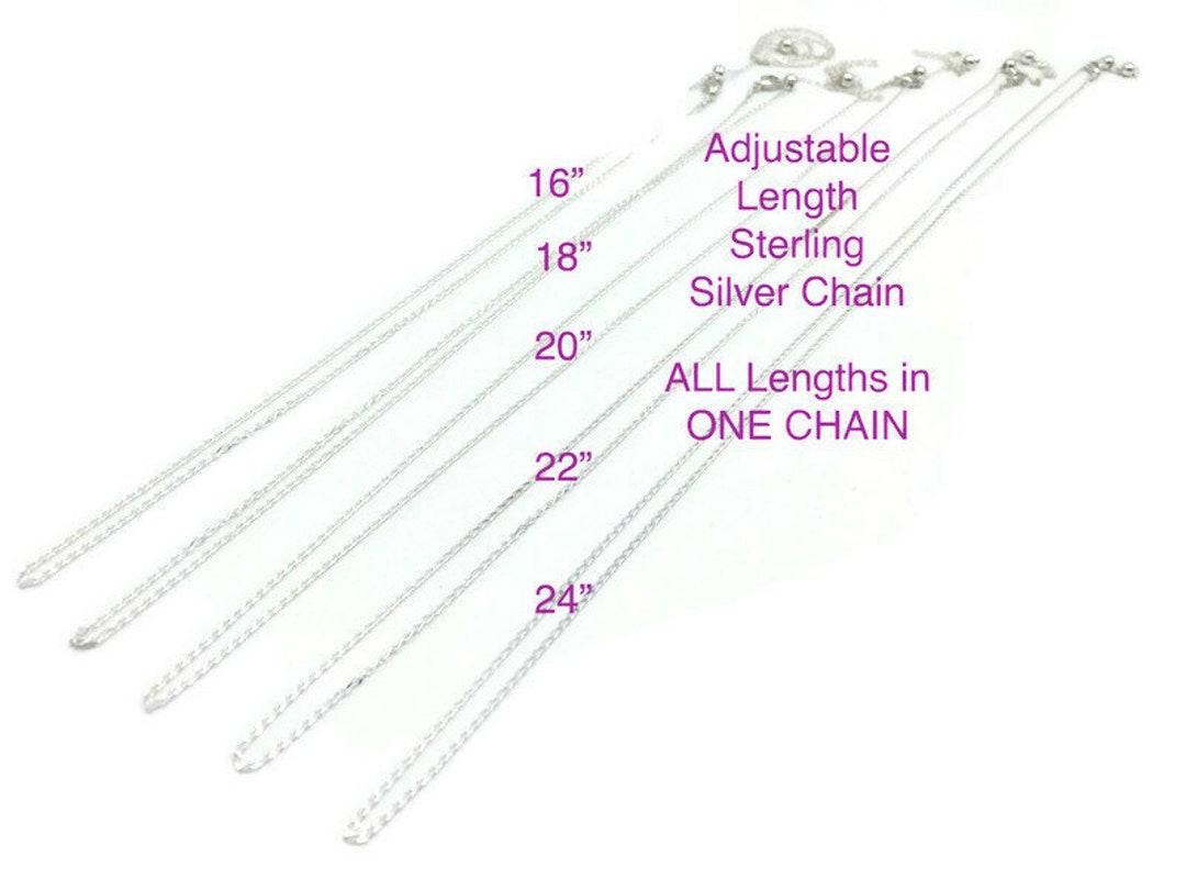 Adjustable Chain Necklace , 24" Chain Slider Bead Necklace, Add a ...