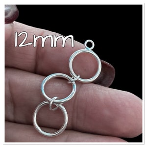 9mm or 12mm Round Toggle Clasp With 3 Ring Extender, Sterling Silver ...