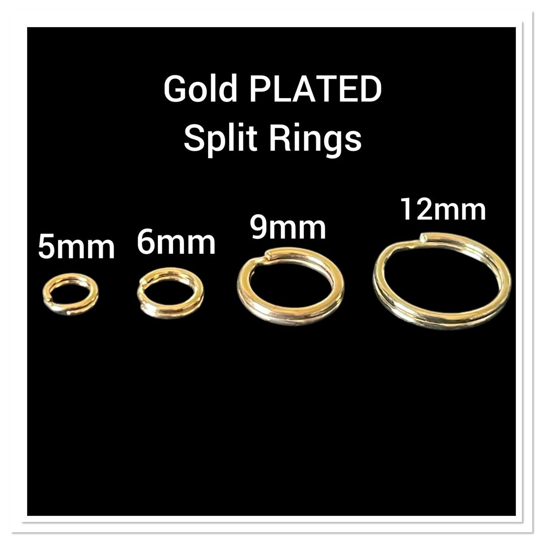 Gold PLATED Split Rings, 5mm, 6mm, 9mm, 12mm Split Rings, 5mm/16g, 6mm ...