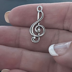 Treble Clef Charm, Musical Note Charm, Antique Silver Plated, Add A ...