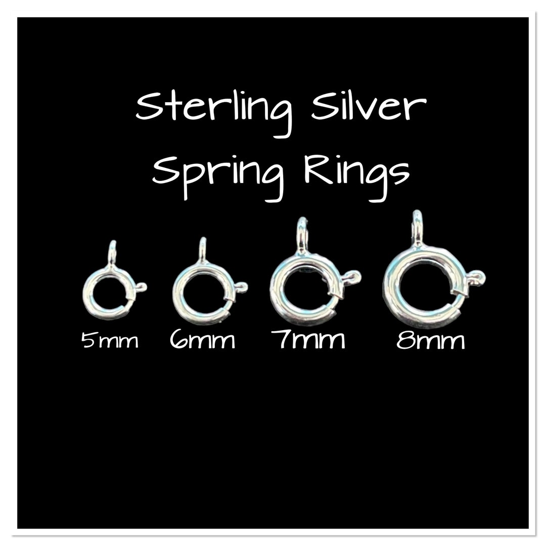 Sterling Silver Spring Ring, Spring Ring Clasp, 5mm, 6mm, 7mm, 8mm ...