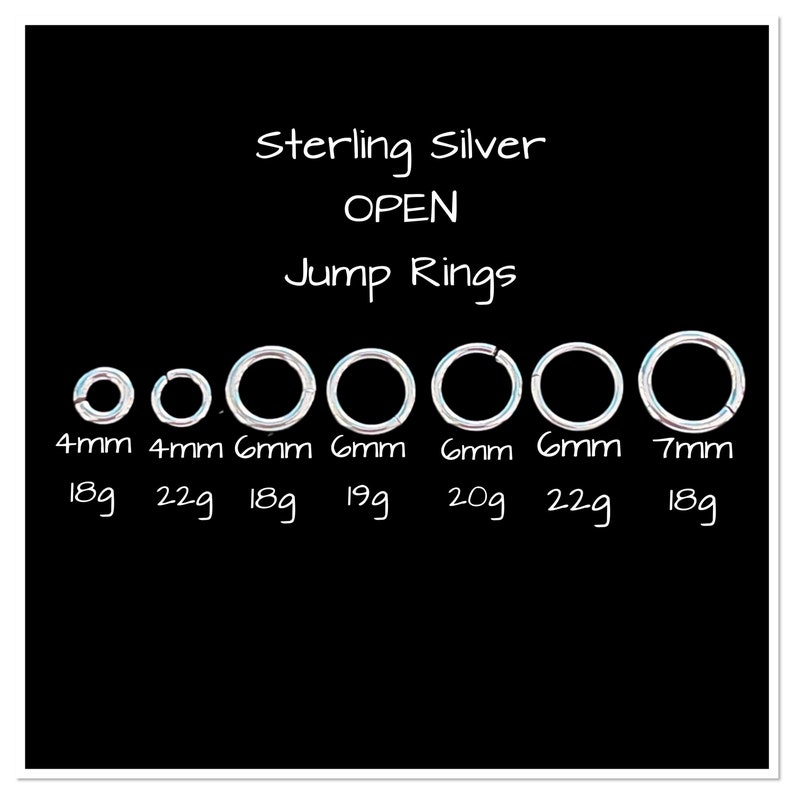 Sterling Silver Open Jump Rings: 4-7mm, 18-24g - 5 Pieces - Etsy