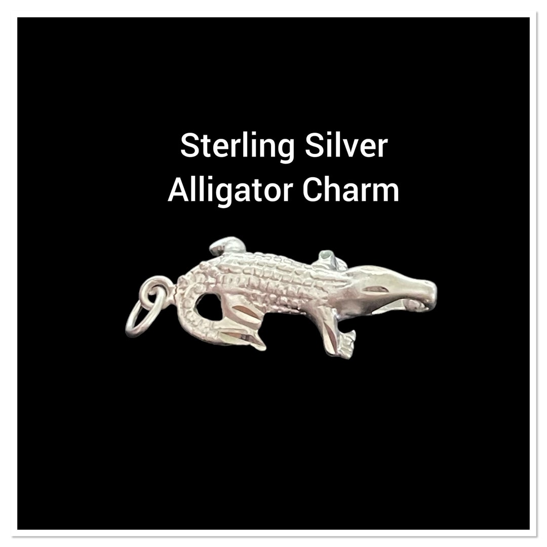 Sterling Silver Alligator Charm, Gator, Alligator Pendant, Add a Charm ...
