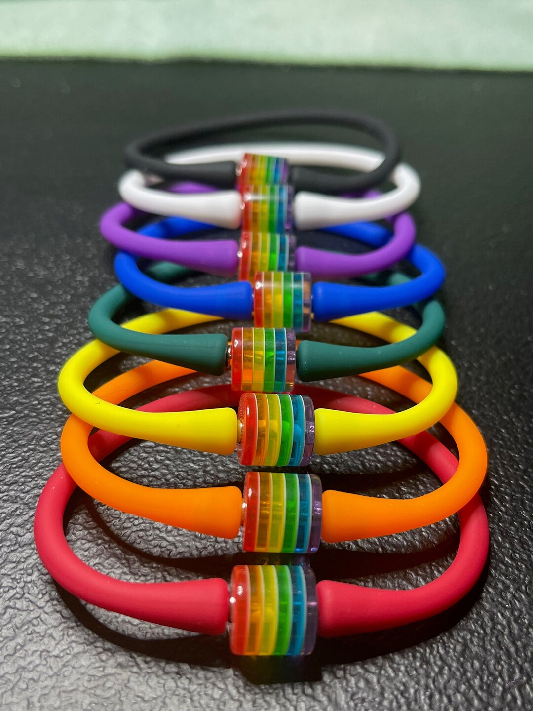 Rainbow LGBT Pride Bracelet, Unisex Pride Bracelet,couple Matching ...