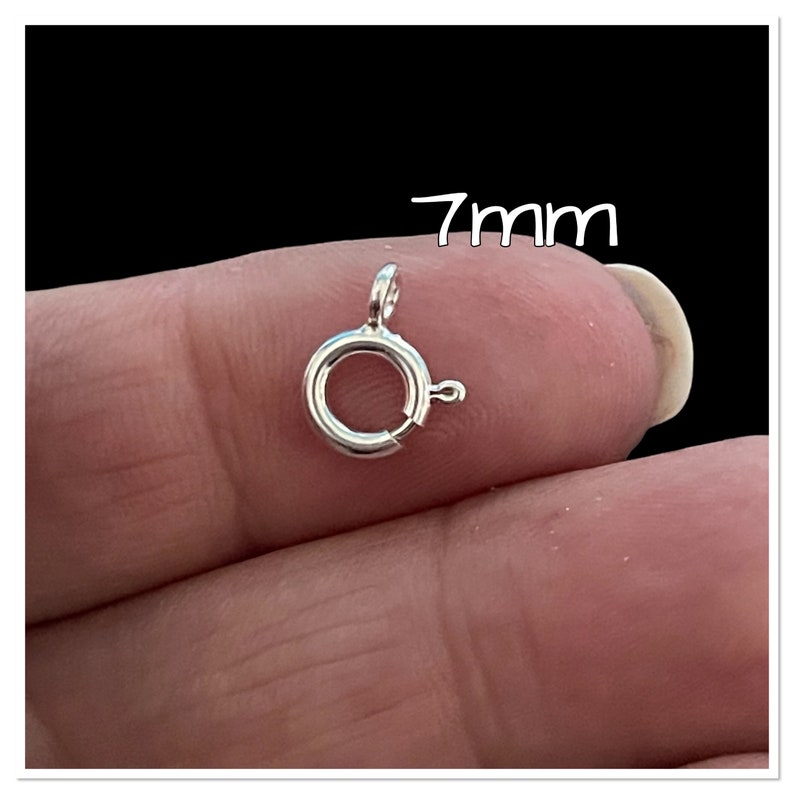 Sterling Silver Spring Ring Clasp With OPEN Ring: 5-8mm Round, 5 Pieces ...