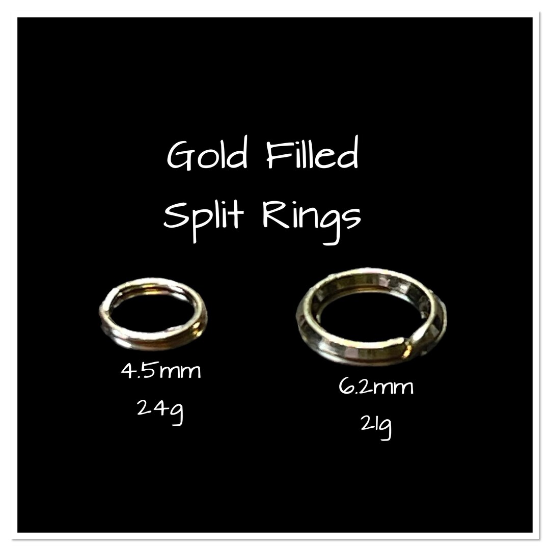 Gold Filled Split Rings, 4.5mm Split Ring, 6.2mm Split Ring, Gold Split ...