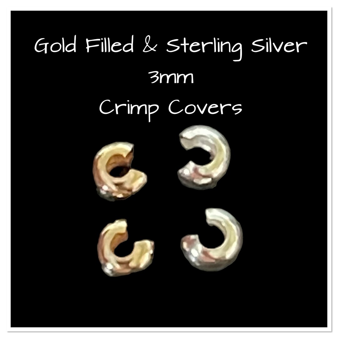Gold Filled & Sterling Silver Crimp Cover Bead (3mm, 1 Pair) - Etsy