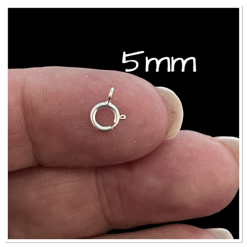 Sterling Silver Spring Ring Clasp With OPEN Ring: 5-8mm Round, 5 Pieces ...